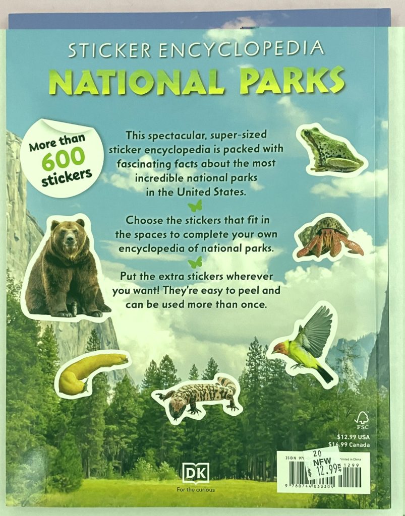 BOOK-STICKER ENCYCLOPEDIA NATIONAL PARKS - Driftstone Pueblo - Retail